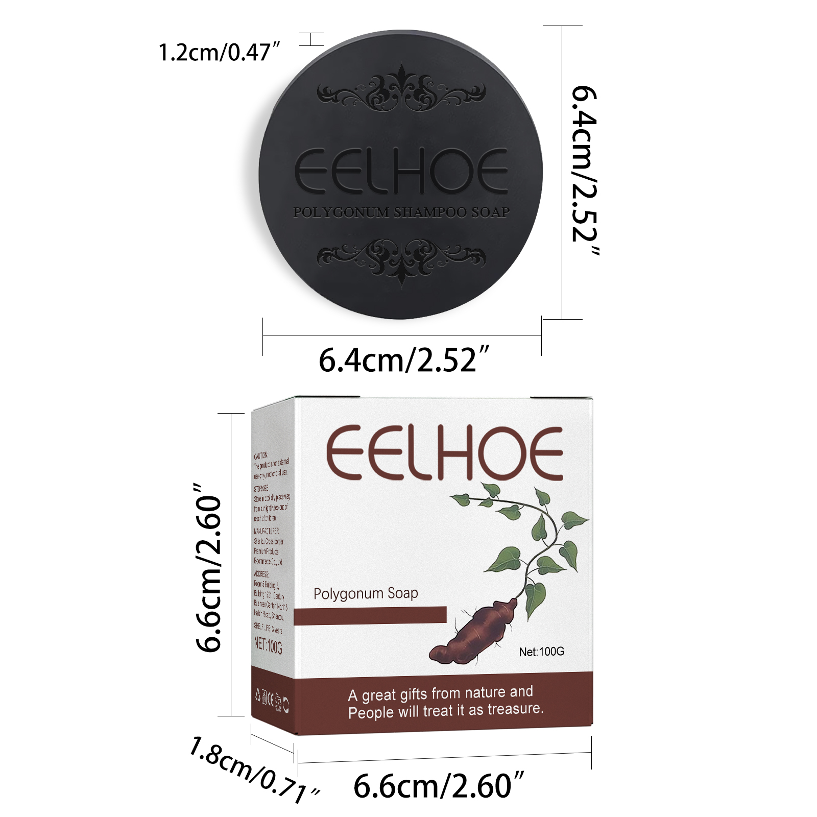 【Buy 1 Get 1】EELHOE Ginseng Polygonum Soap Black Hair Shampoo Anti Hair Loss Ginseng Hair Growth ...