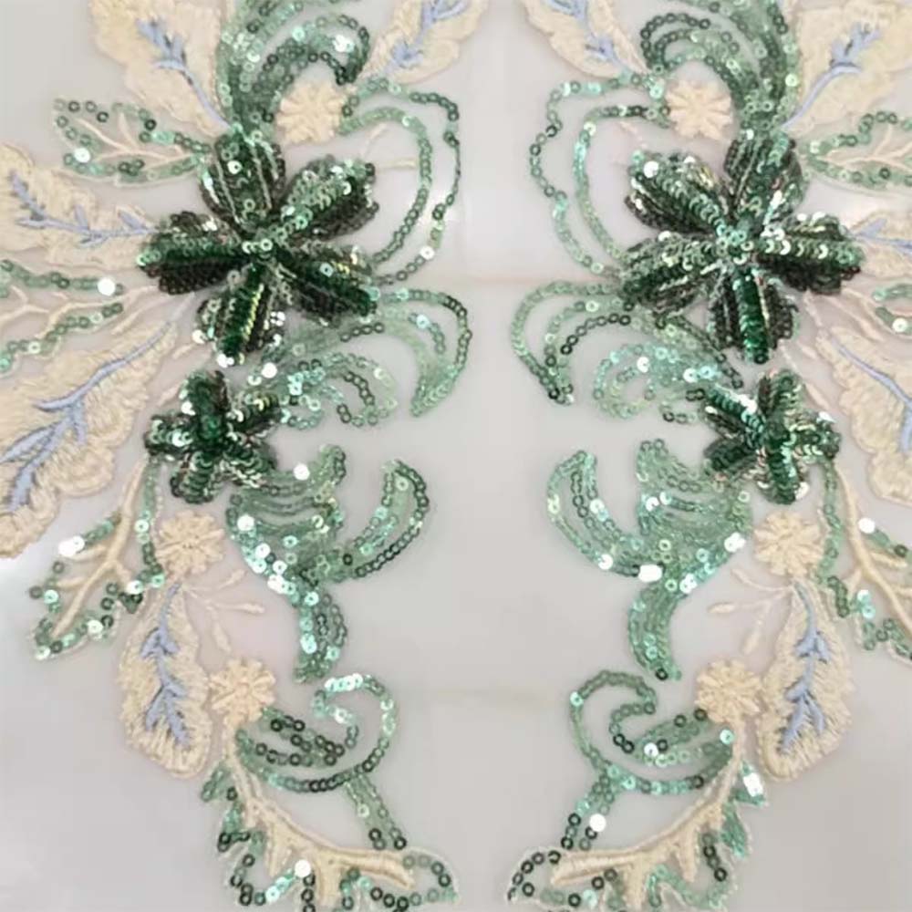 1 Pcs Sequin Flower Lace Decal Wedding Dress Sewing Lace Patch 30*16cm ...