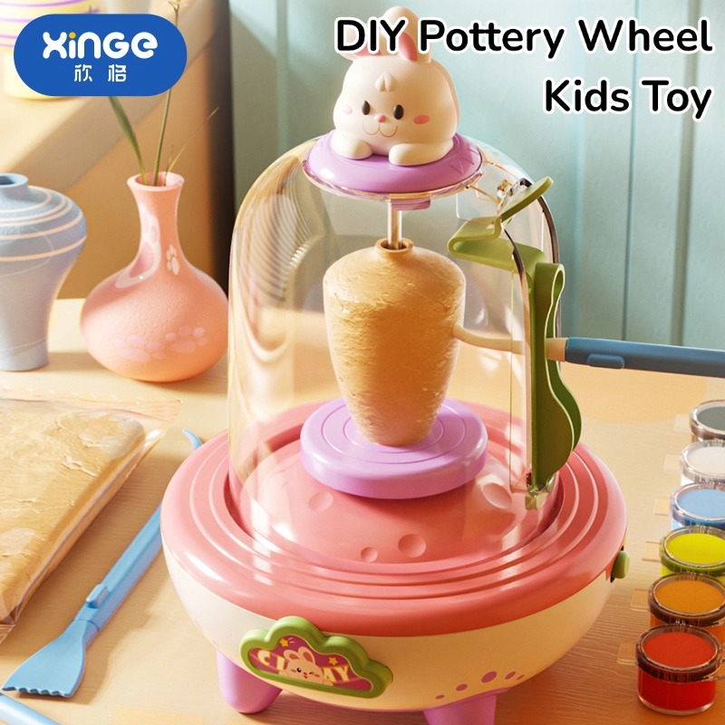 Kid Art & Craft Pottery Wheel Set Creative Clay Toy Ceramic Pottery ...