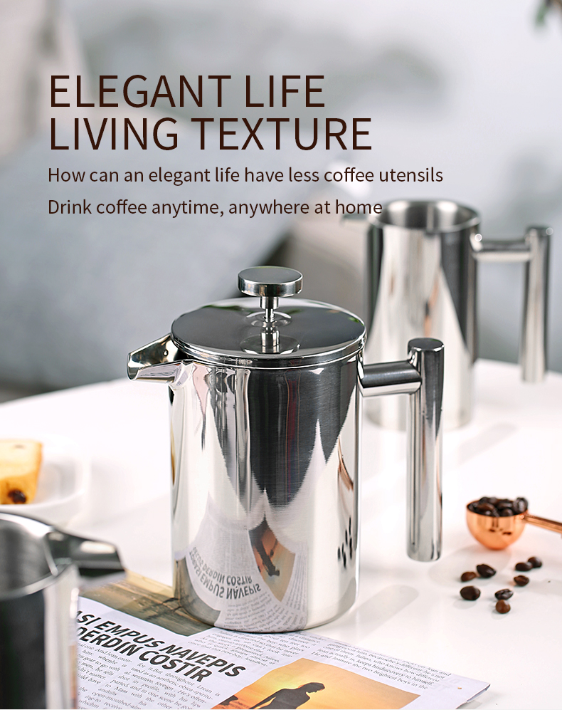 BINCOO Coffee French Press Hand Brewed Household Double-layer Insulated ...