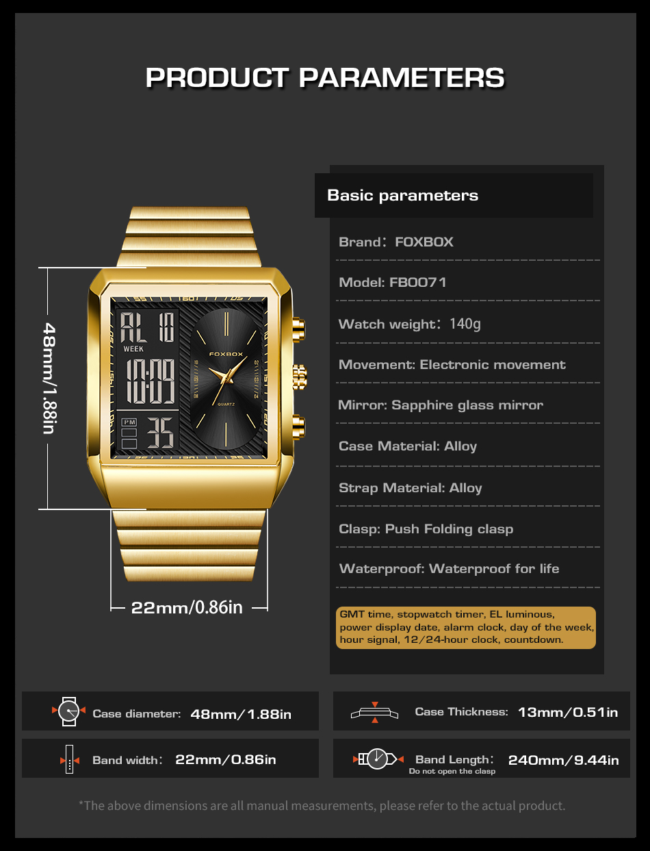 LIGE Fashion Digital Dual Display Relo Original Men Sport Luminous ...