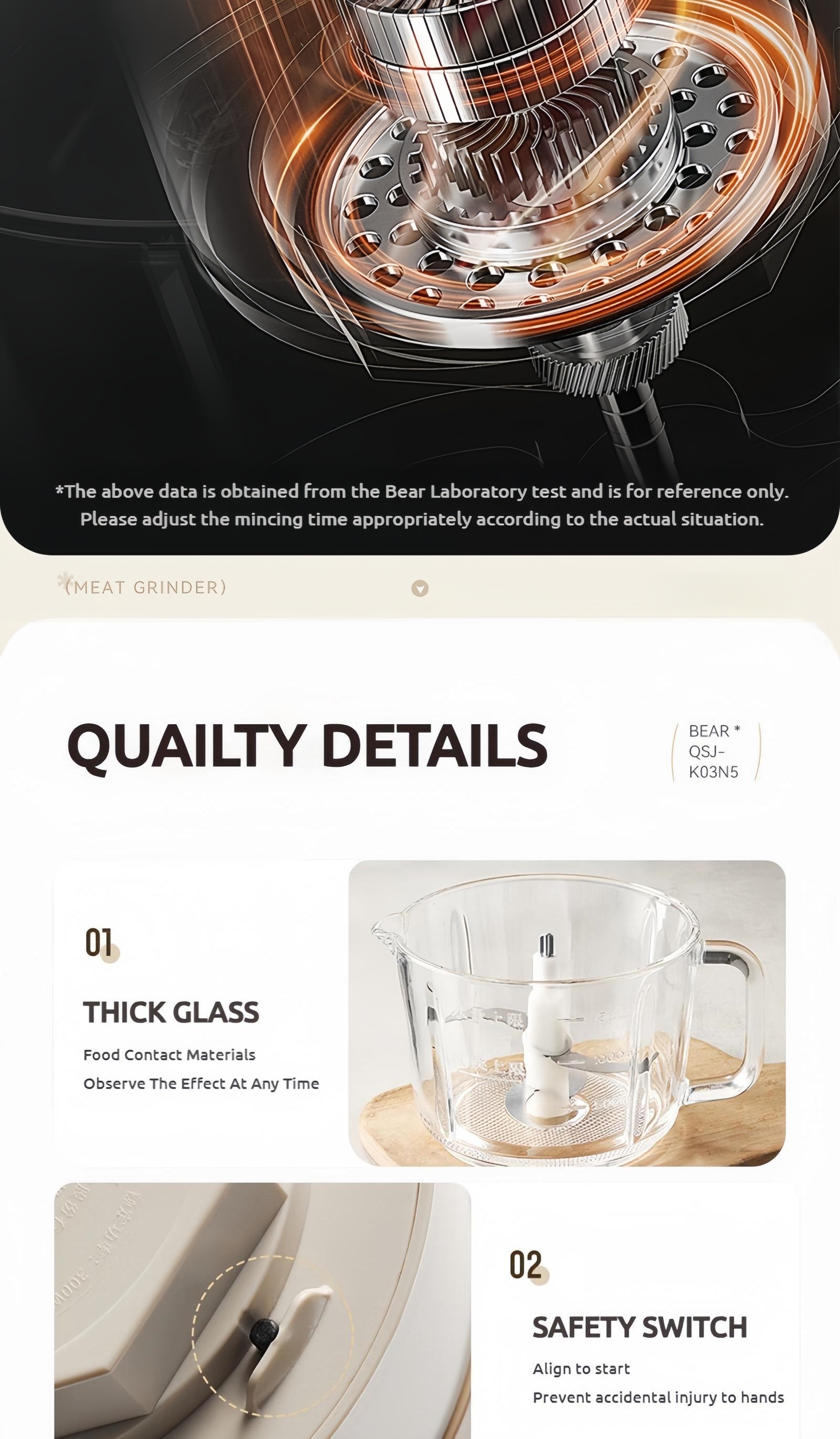 Bear Food Processor Electric Blender Vegetable Garlic Chopper Grinder ...