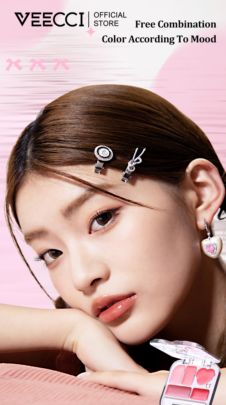 VEECCI Lip Gloss Color Palette Five Colors Glossy Versatile Non-Stick ...