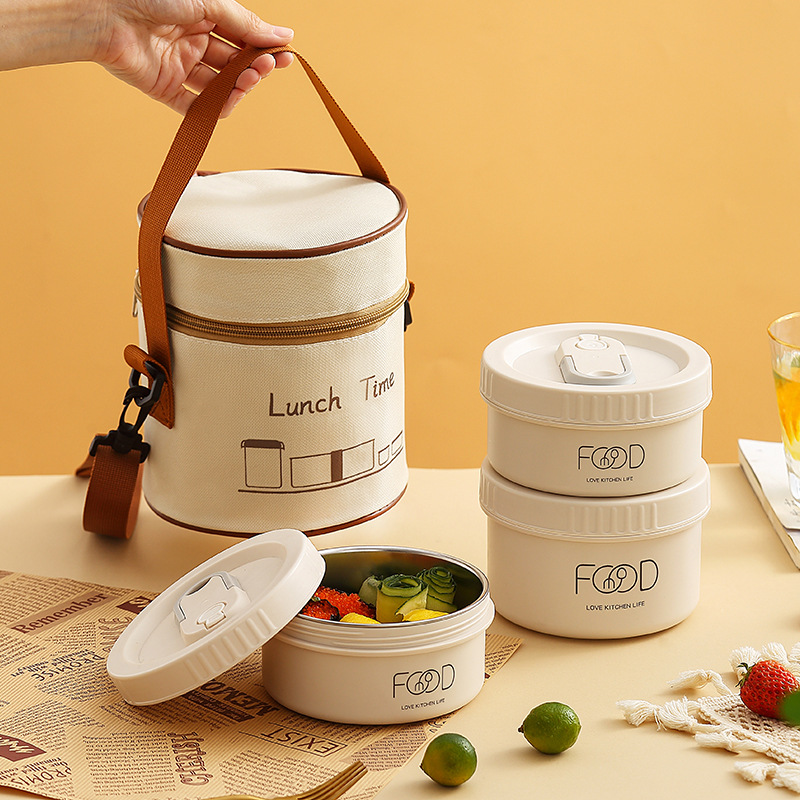 Microwavable Lunch Box for Adult Stainless Bento Insulated Bag Thermal Baunan Food Container for ...