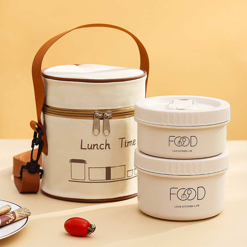 Microwavable Lunch Box for Adult Stainless Bento Insulated Bag Thermal Baunan Food Container for ...