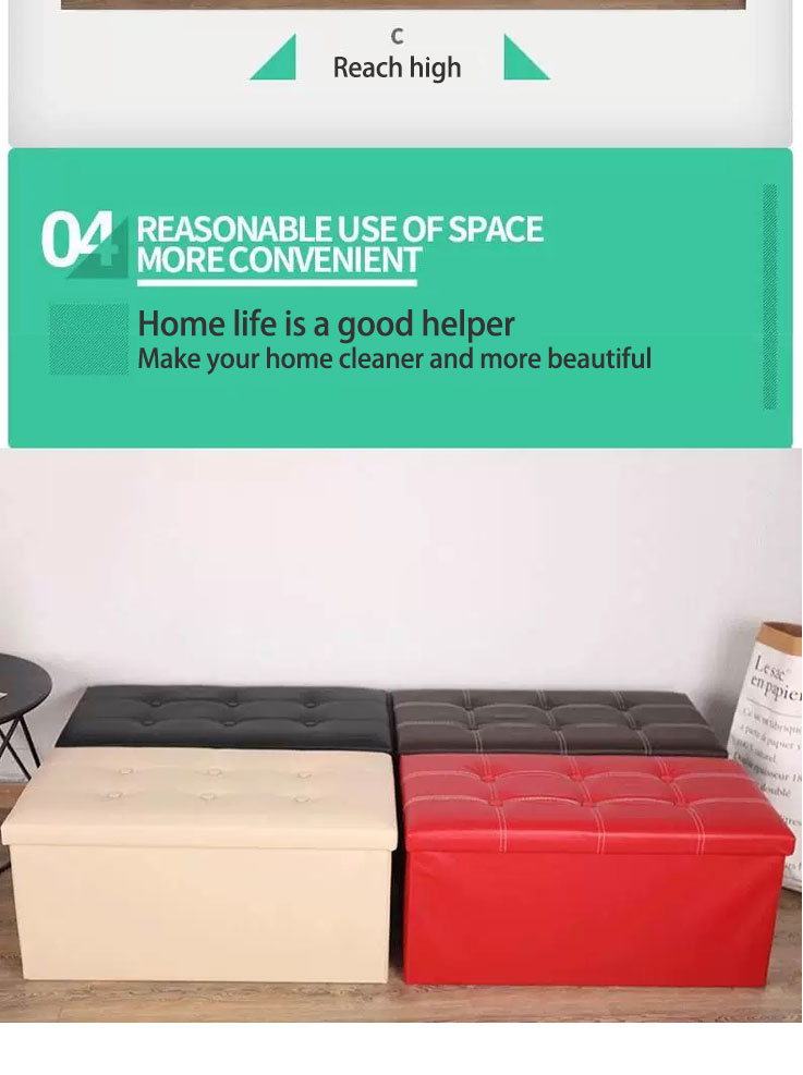 【FM-95】PU leather plaid sofa storage COD stool sofa storage box Save ...