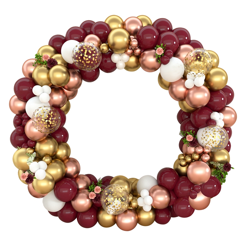 137pcs Wine Red Balloon Garland Arch Set Happy Birthday Decoration Set ...