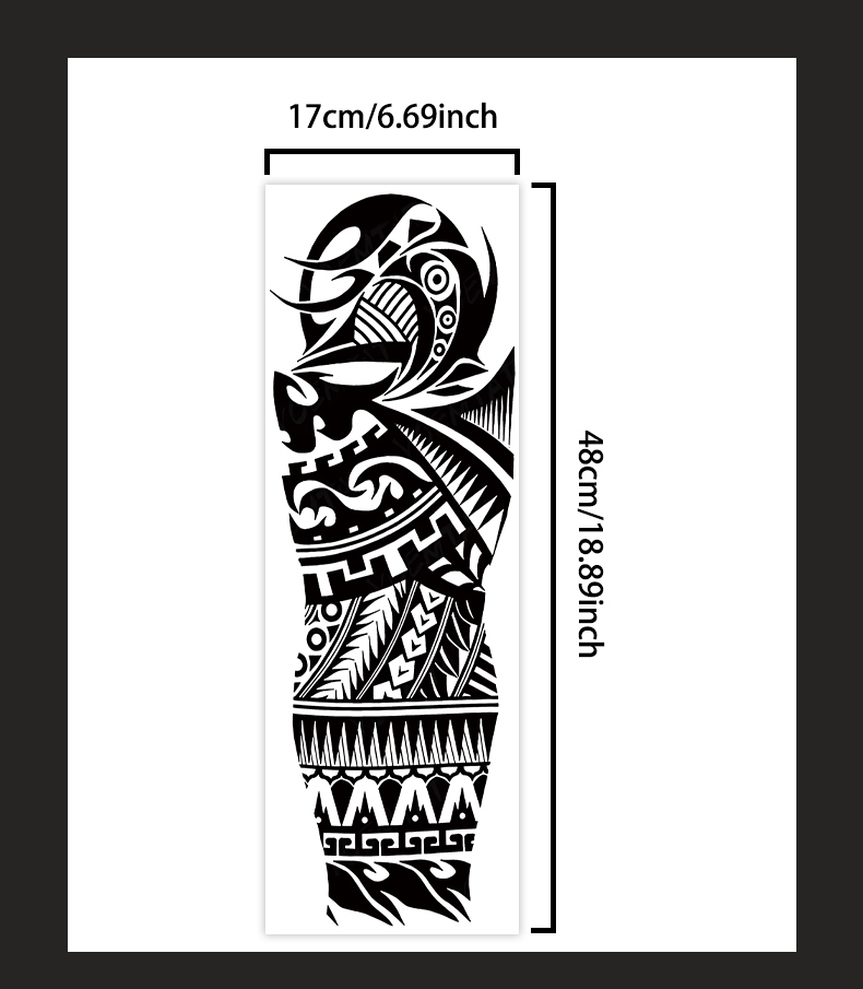 Tribal Arm Sleeve Temporary Tattoos Masculine Waterproof Sticker for ...