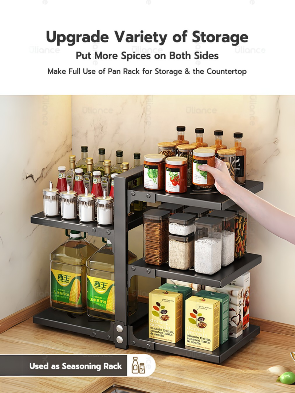 Murano 2-5 Tiers Adjustable Pot and Pan Rack Organizer Rak Bawah Sinki ...