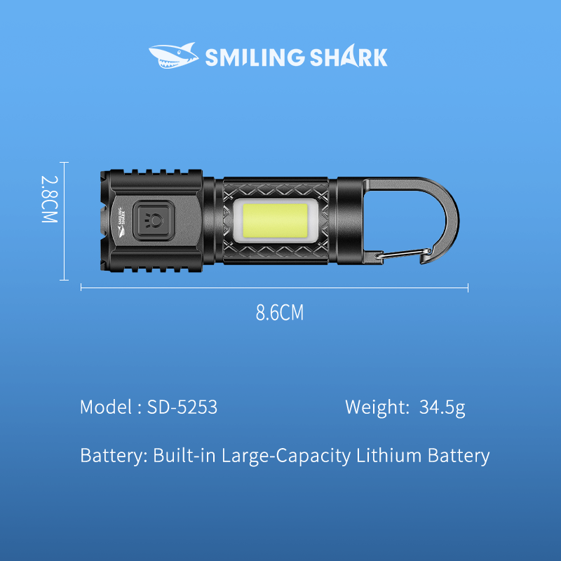 Smiling Shark SD5253 Mini Flashlight Led*3 Super Bright Flash Light ...