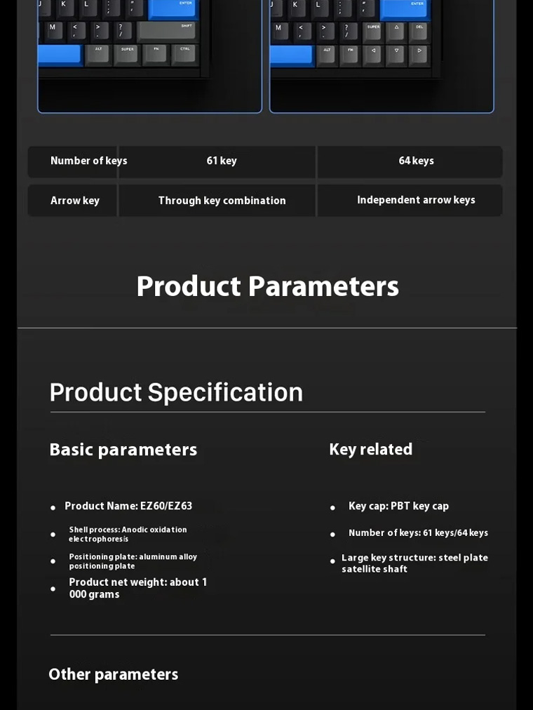 IQUNIX EZ60 EZ63 Flagship Esports Magnetic Switch Keyboard Aluminum ...