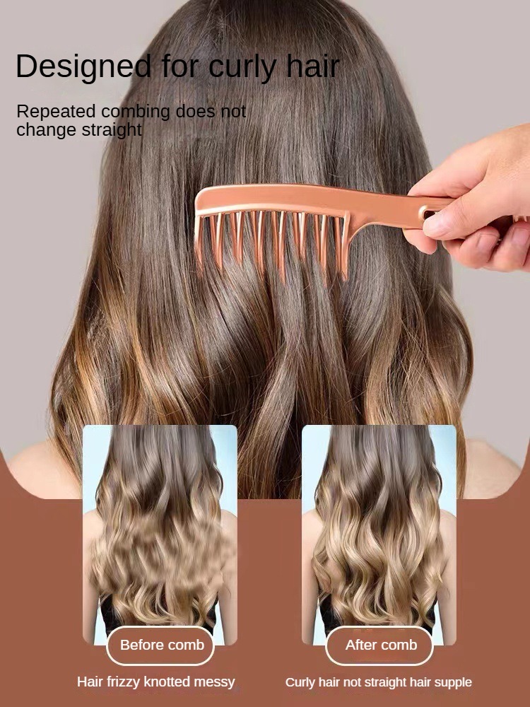 Wide toothed Comb Perm and Curling Comb Women's Special Long hair Comb ...