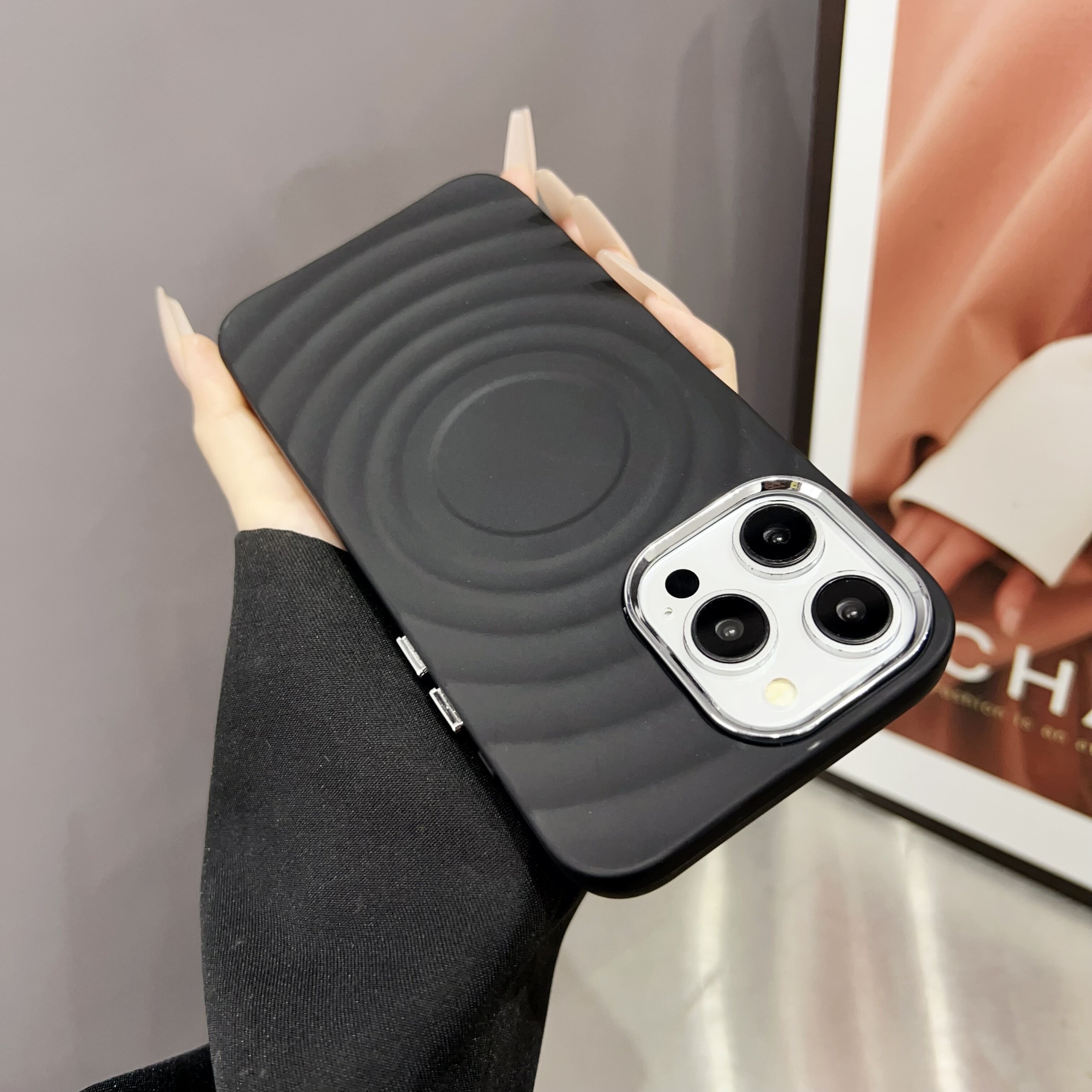 Wave ripple magnetic suction phone case for iPhone 11 12 13 14 15 16 ...
