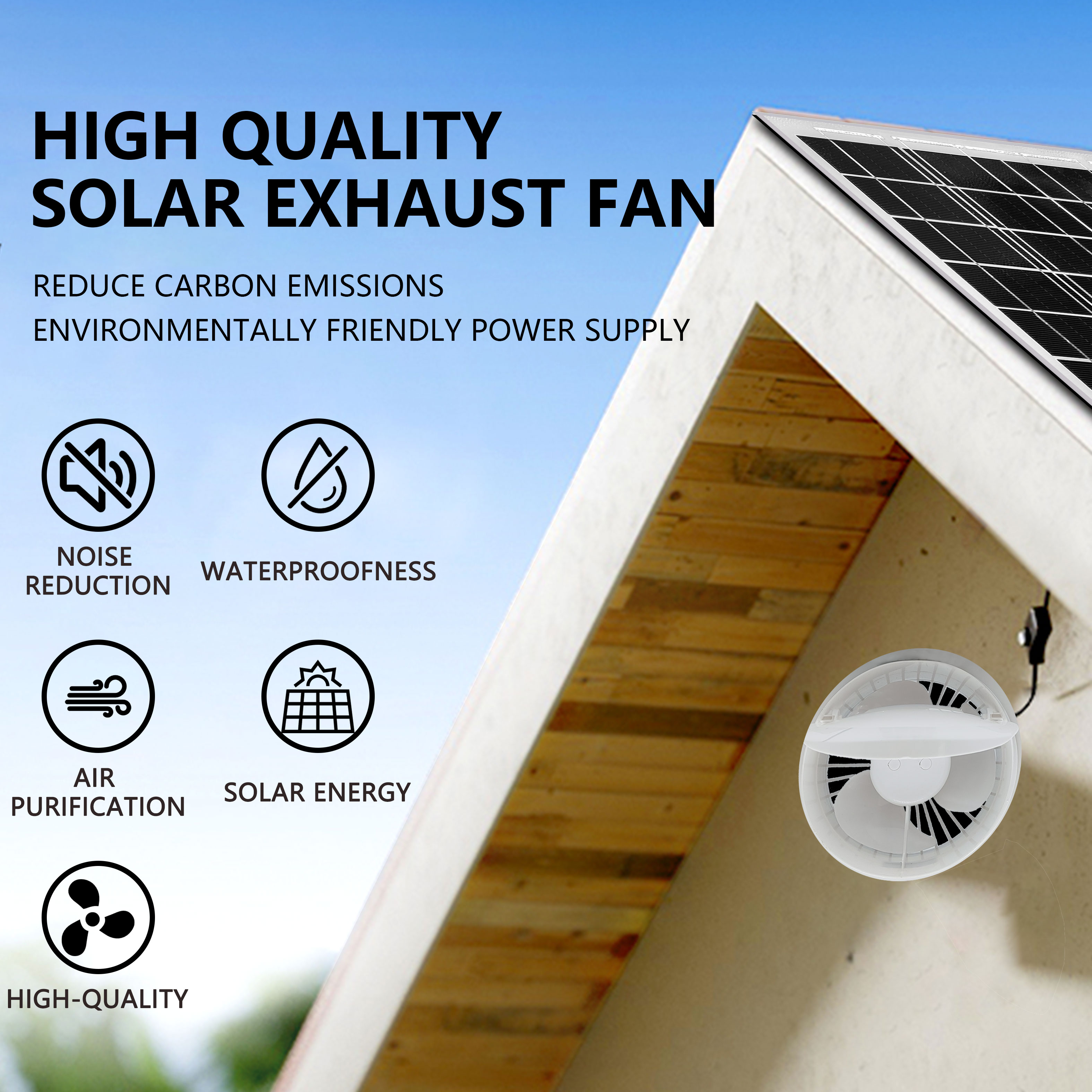 DC Solar Air Mini Exhaust Fan Cooled And Ventilated 8W Panel With 8 ...