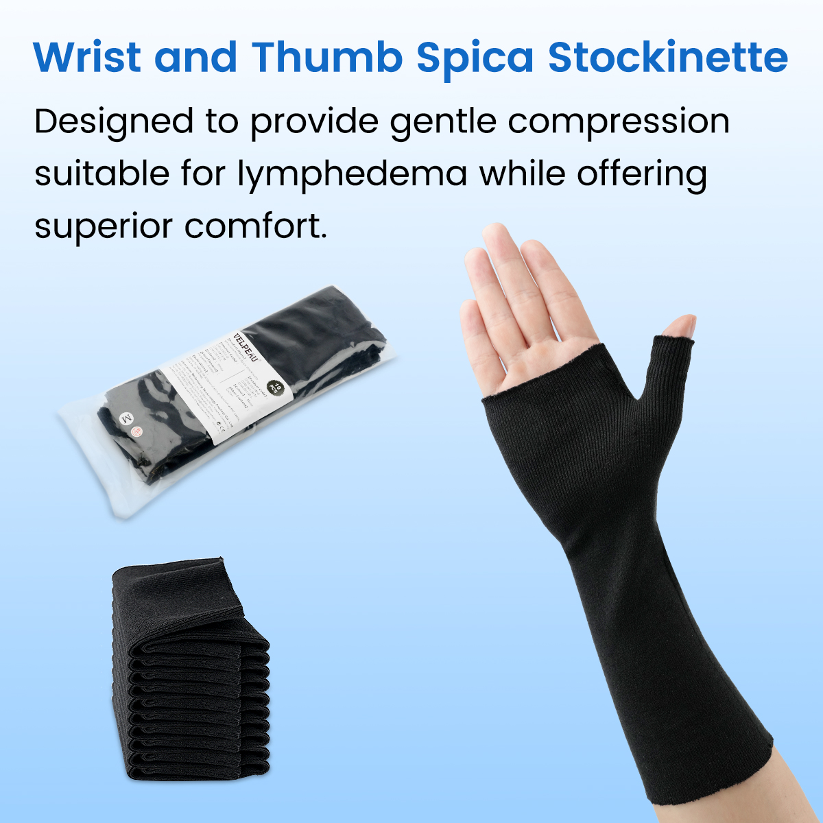 VELPEAU Hand Socks for Splint (Pack of 10), Elastic Cotton Stockinette ...