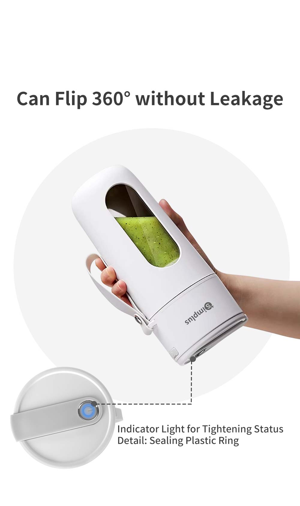 Simplus Portable Juicer Blender Fruit Juice Mixer USB Rechargeable ...