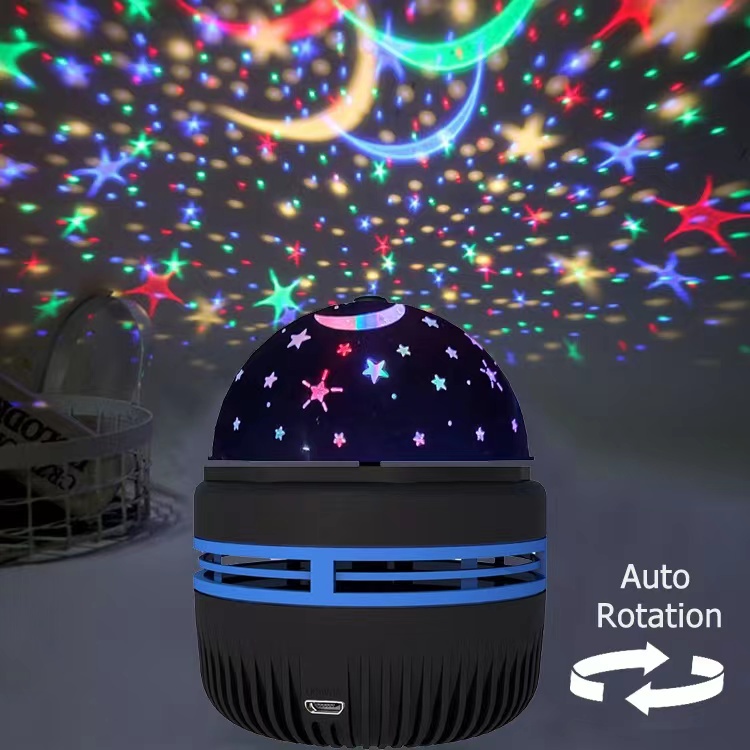 Automatic rotating colorful starry sky lamp mini night lamp | Shopee ...