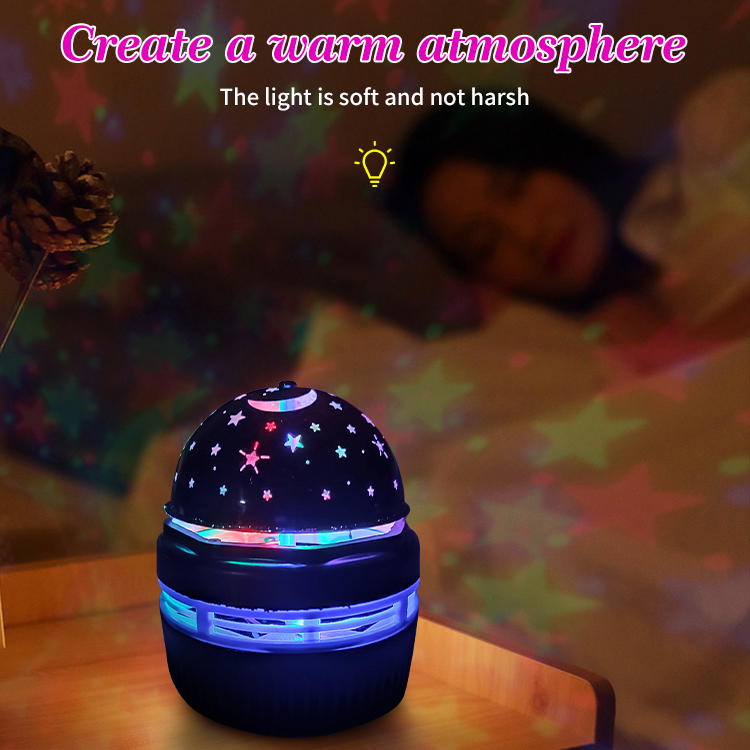 Automatic rotating colorful starry sky lamp mini night lamp | Shopee ...