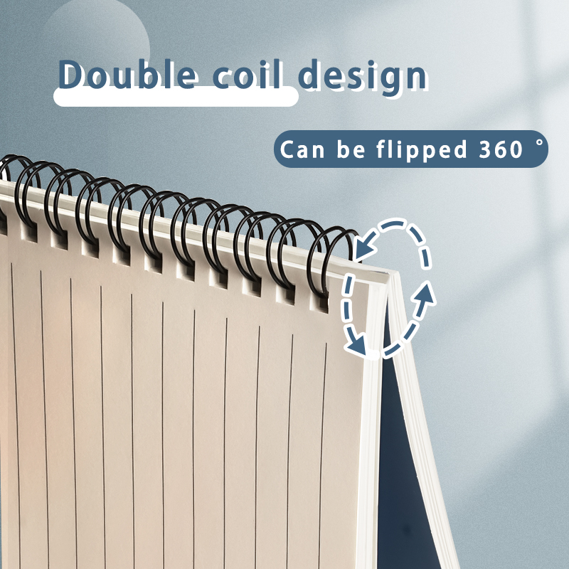 4pcs A5/B5/A7 40/80 Sheets Double Coil Design Notebook Simple Art Style ...