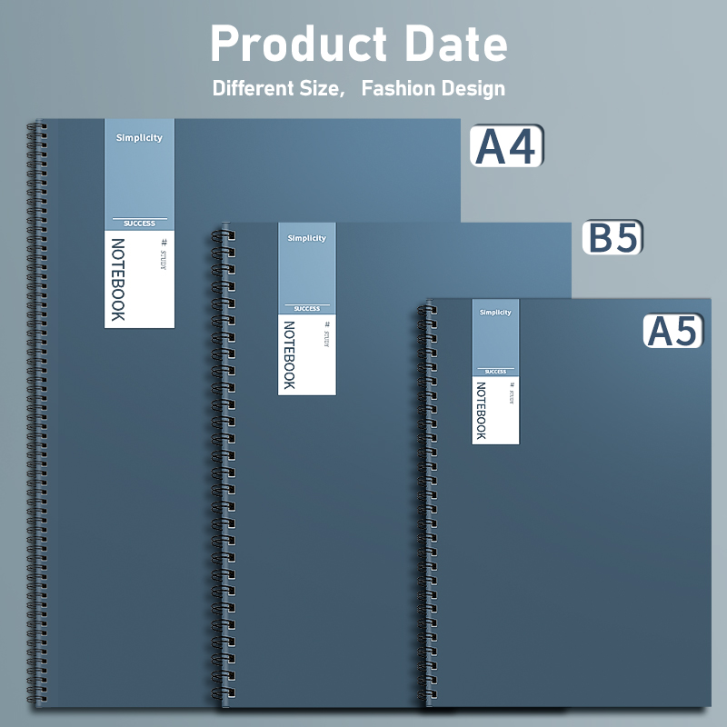 4pcs A5/B5/A7 40/80 Sheets Double Coil Design Notebook Simple Art Style ...