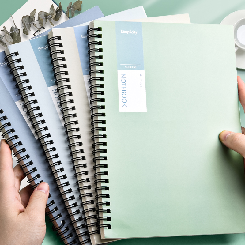 4pcs A5/B5/A7 40/80 Sheets Double Coil Design Notebook Simple Art Style ...