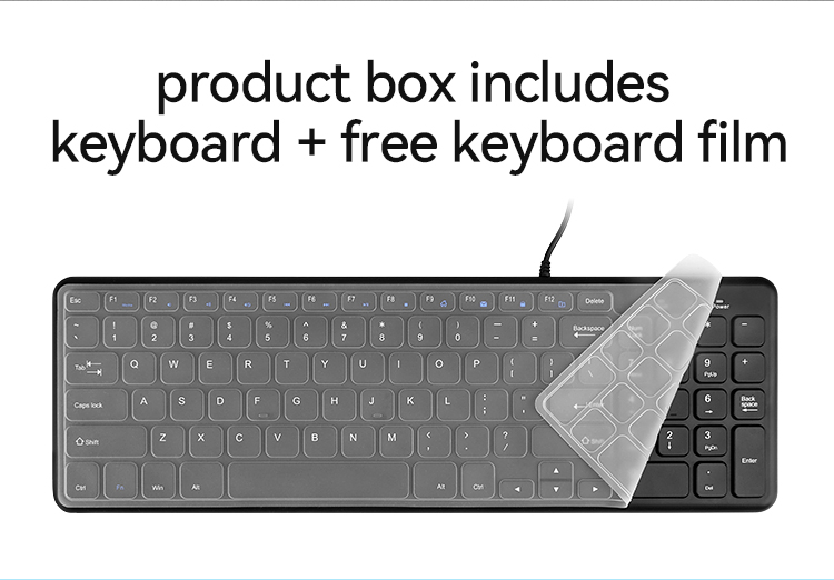 BOW USB Wired Keyboard HW156S-A Silent Simple Layout Practical Keyboard ...