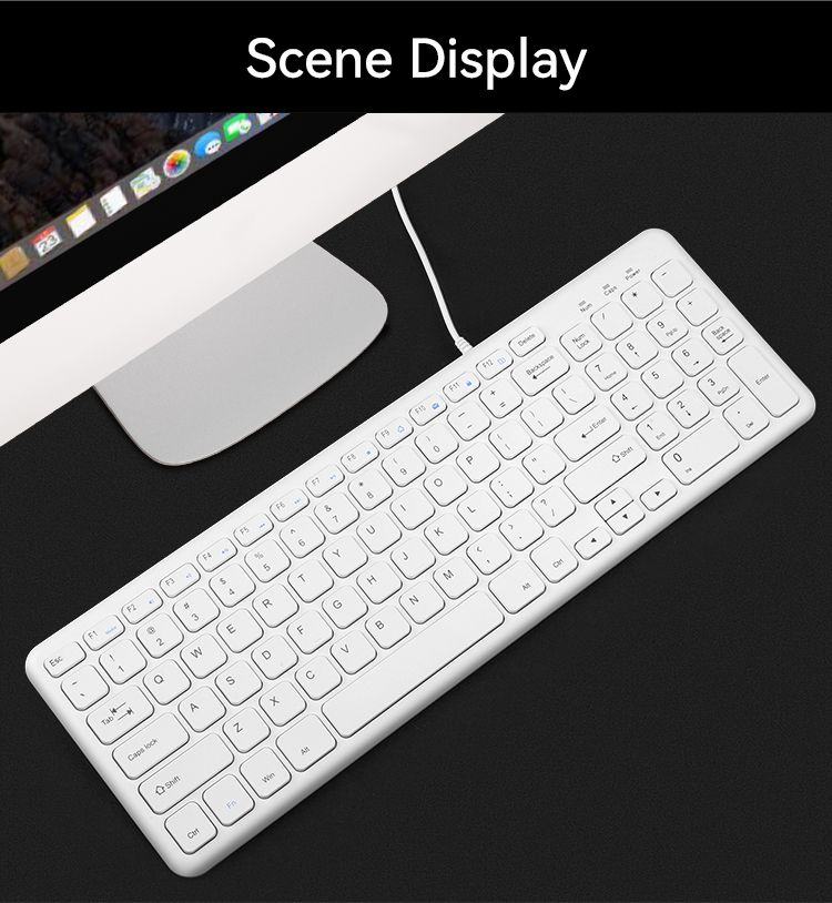 BOW USB Wired Keyboard HW156S-A Silent Simple Layout Practical Keyboard ...