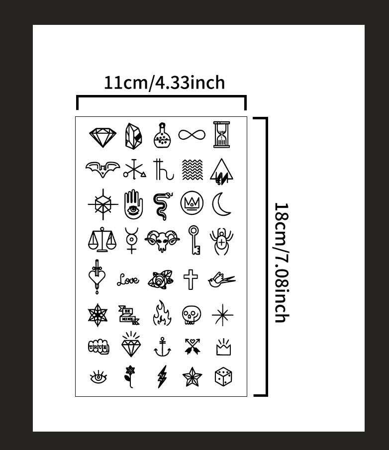 Herbal Floral Temporary Tattoo Realistic Arm and Finger Sticker 7-Day ...