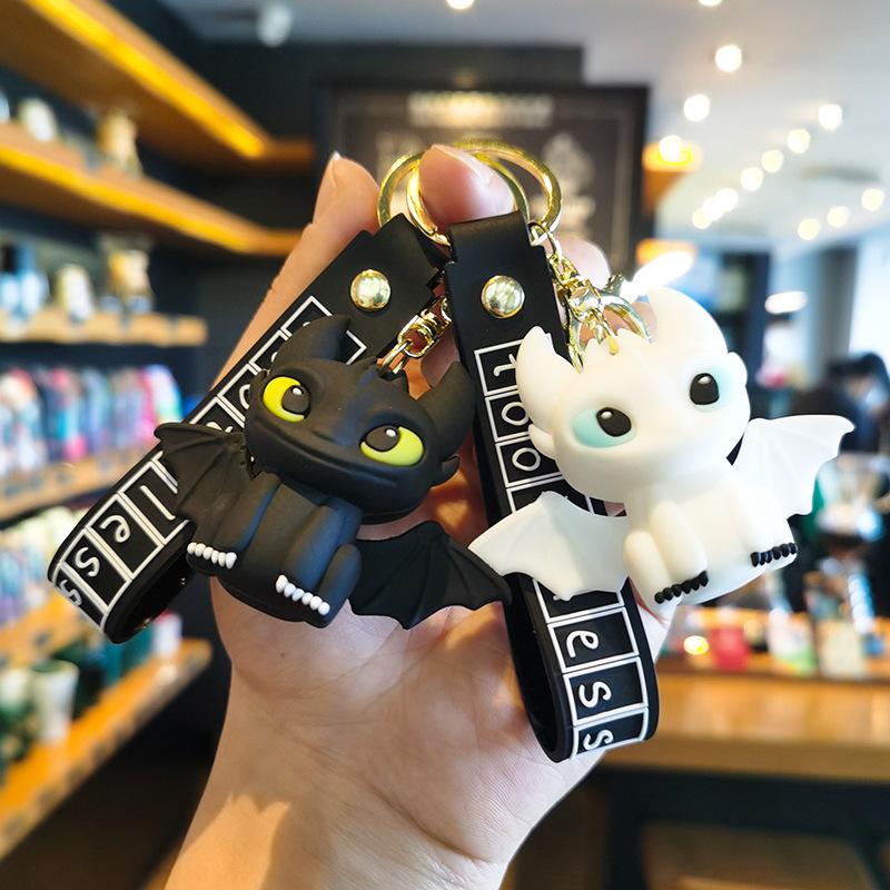 Cartoon Animation How to Train Your Dragon Doll Keychain Light Fury ...