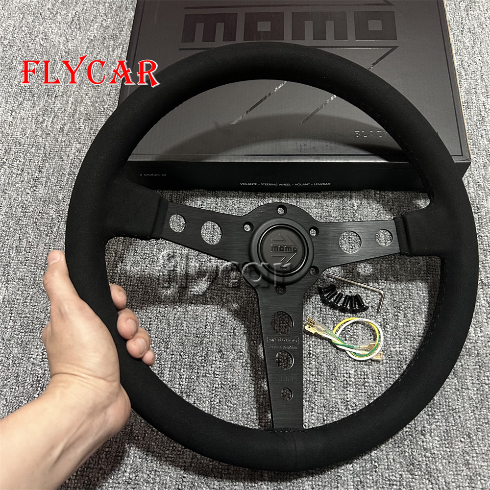 14inch MOMO P5 BLACK EDITION Steering Wheel Suede Leather Racing ...