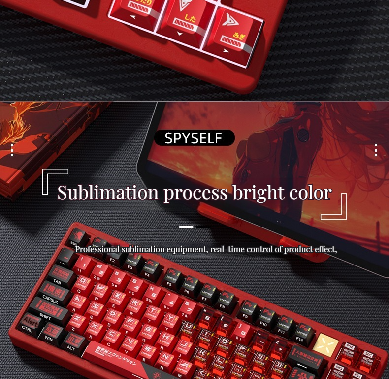 【Fast Shipping】Evangelion Keycaps EVA Unit 02 Asuka Key cap Double-shot ...