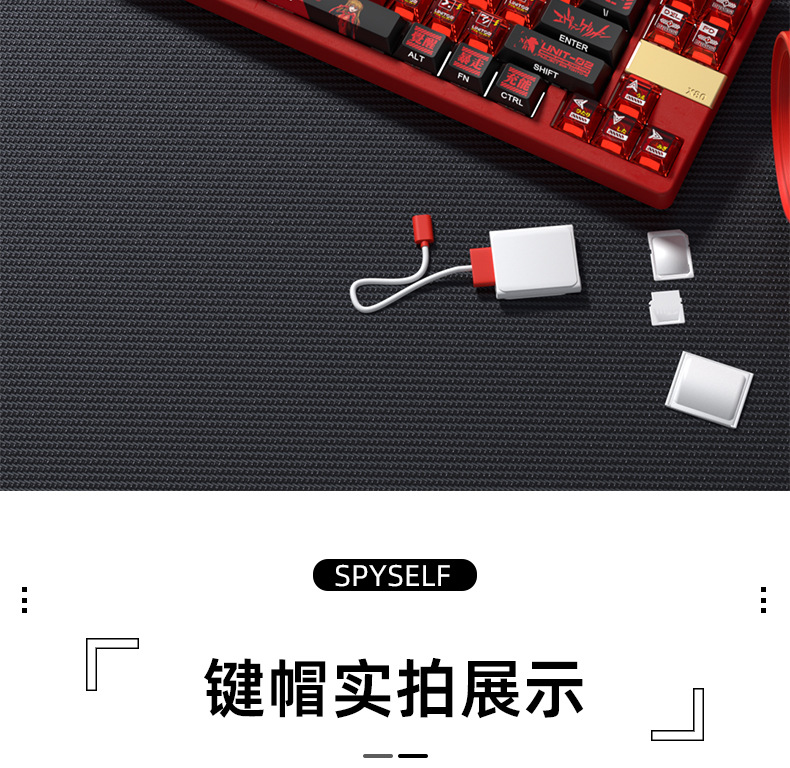 【Fast Shipping】Evangelion Keycaps EVA Unit 02 Asuka Key cap Double-shot ...