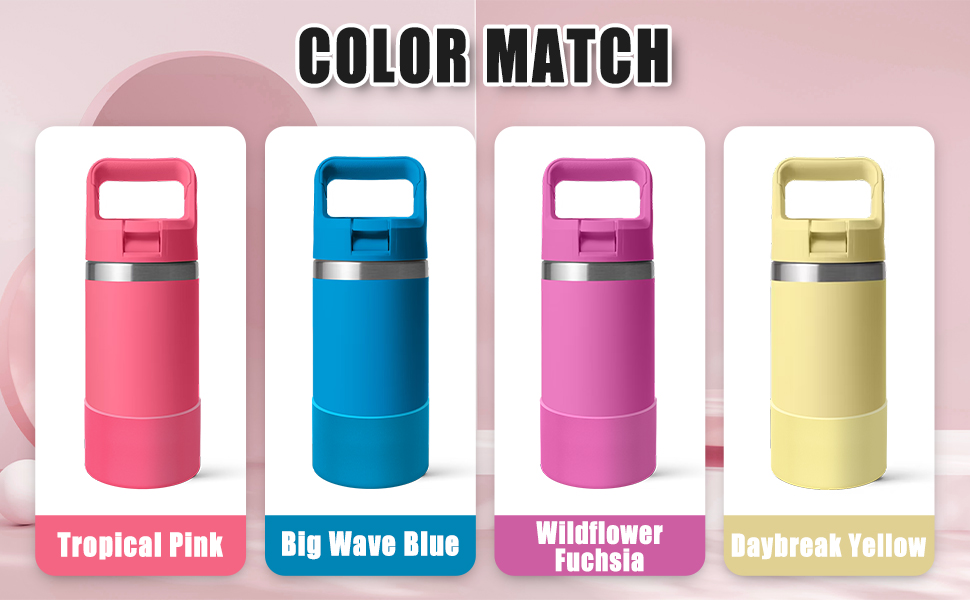 Silicone Boot for Yeti Rambler Jr 12oz and 18oz Kids Bottle Sleeve，Anti ...