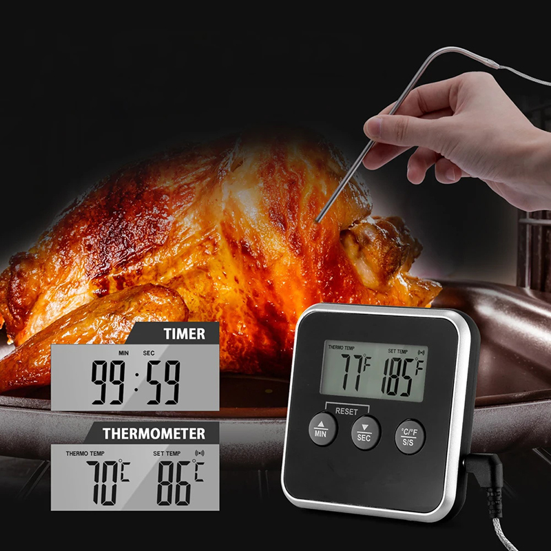 KIPRUN Digital Food Thermometer With Probe, BBQ Meat Water Oil Cooking ...