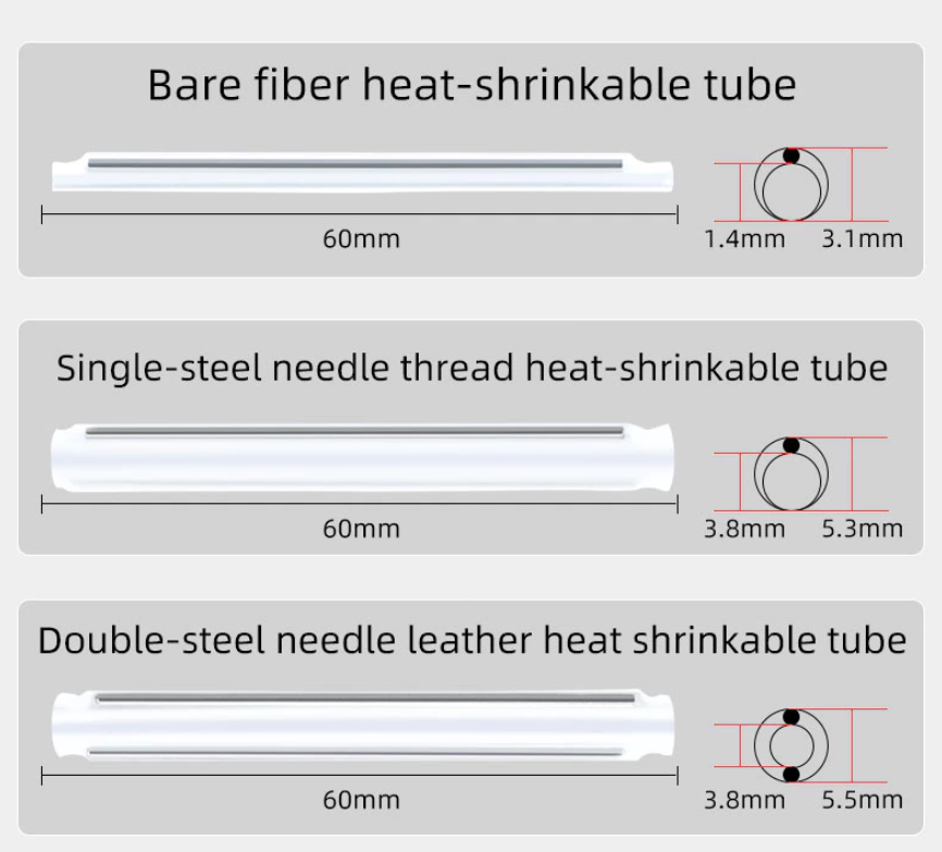 50PCS/100PCS Fiber Optic Protection Sleeves double needle Single needle ...