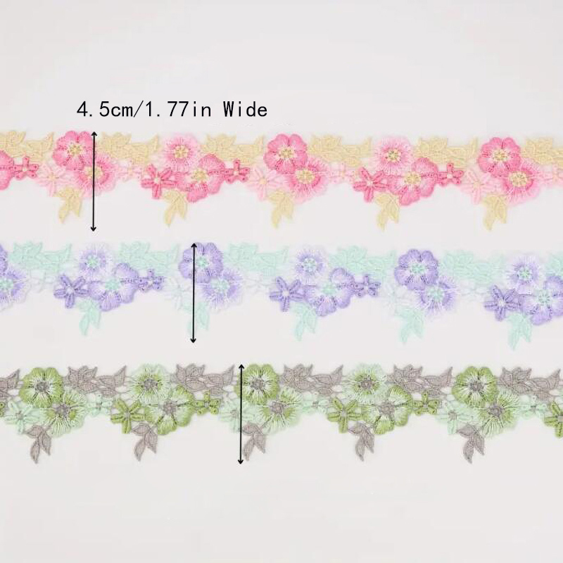 1 Yard Pink Purple Green Fluorescent Rose Venice Lace Various Skirts ...