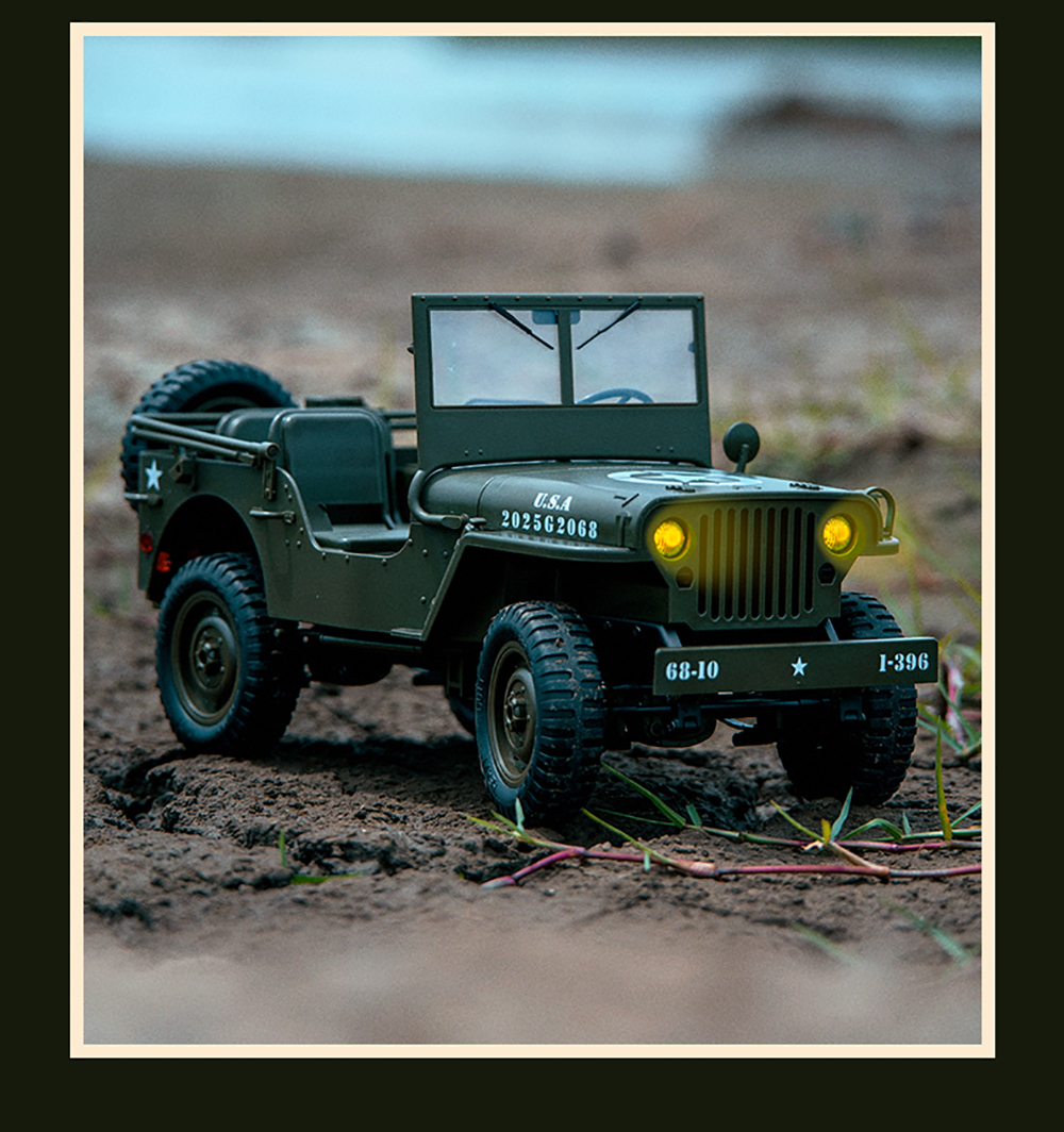 JJRC C8815 1/10 RC Jeep Car Military Car 2.4GHZ 4WD Off-Road Rubber ...