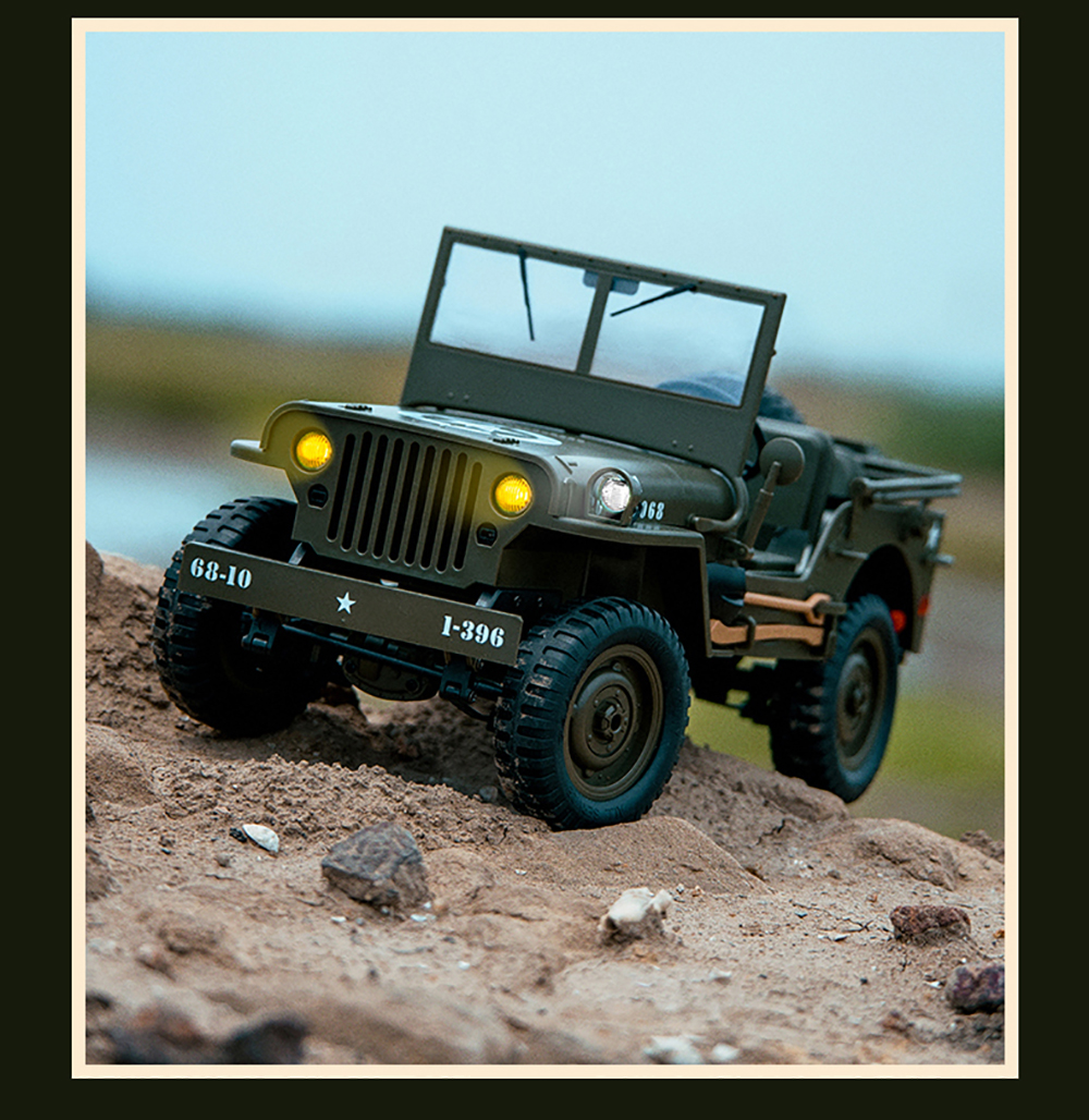 JJRC C8815 1/10 RC Jeep Car Military Car 2.4GHZ 4WD Off-Road Rubber ...