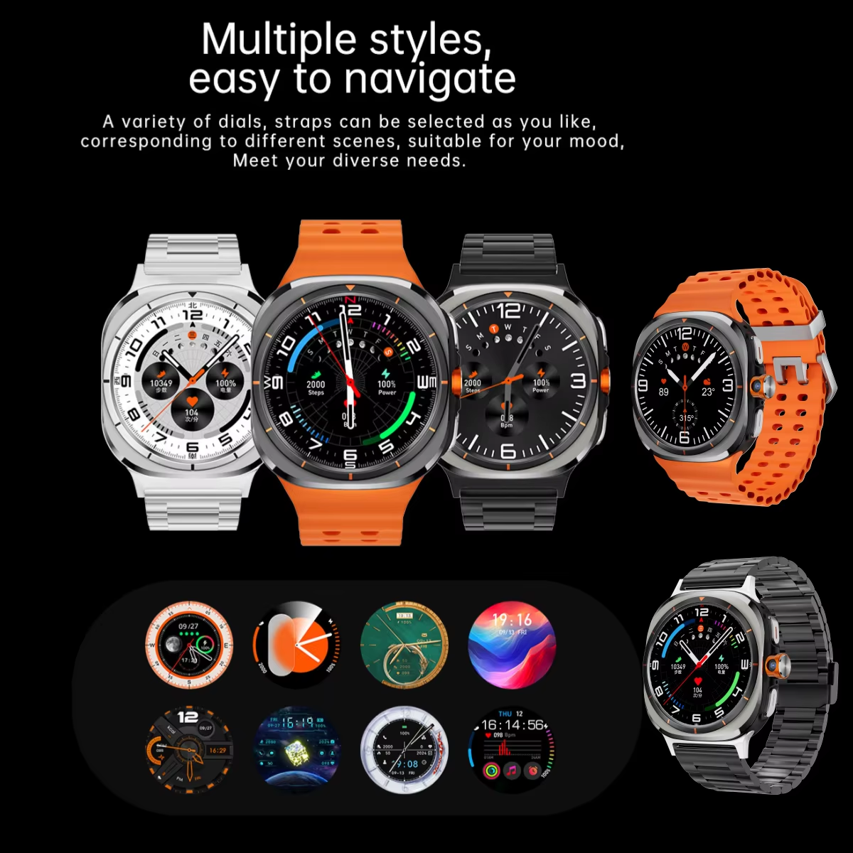 New 4G Android Smartwatch Galaxy Watch 7 Ultra NFC Compass Men's ...