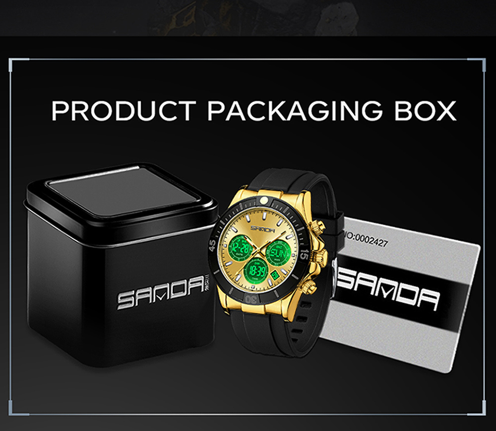 SANDA Luxury Men's Quartz Electronic Watch Sports Multi functional ...