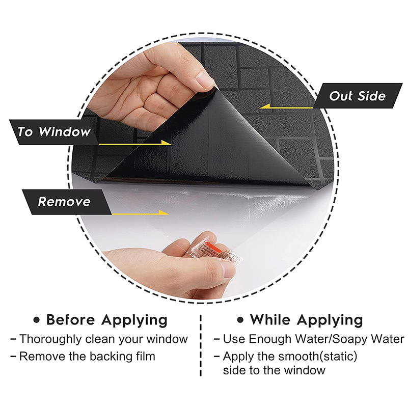 Blackout Window Sticker Film, Privacy Window Film Sticker, Total ...
