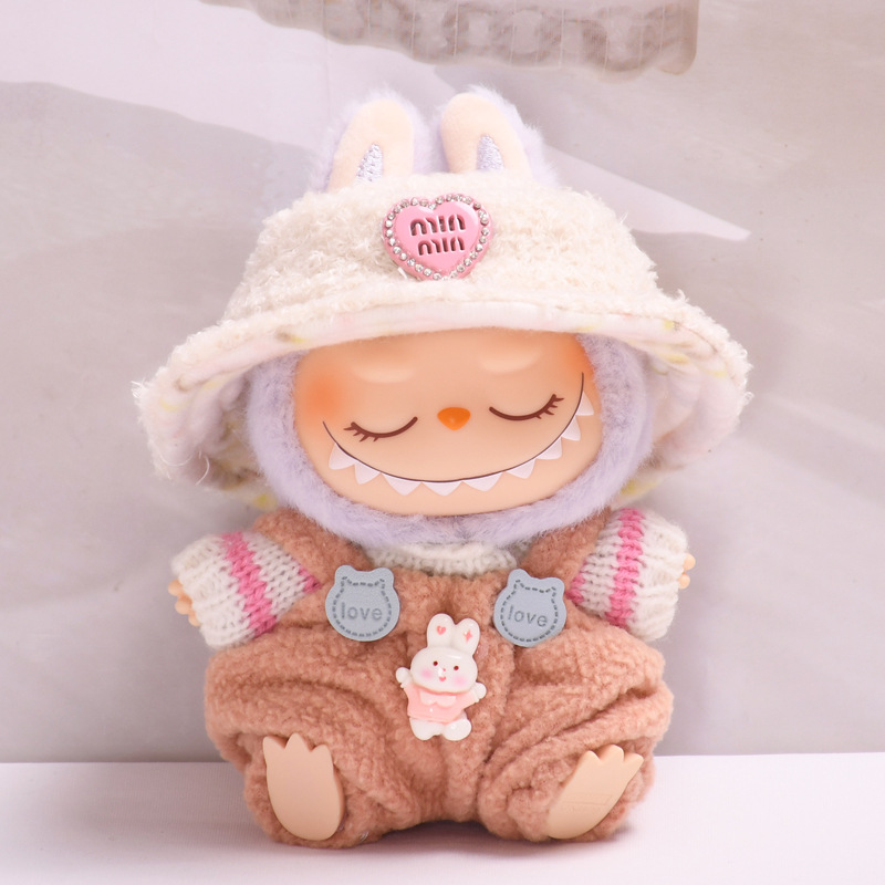 Second generation blind box pendant labubu clothes strappy trousers ...