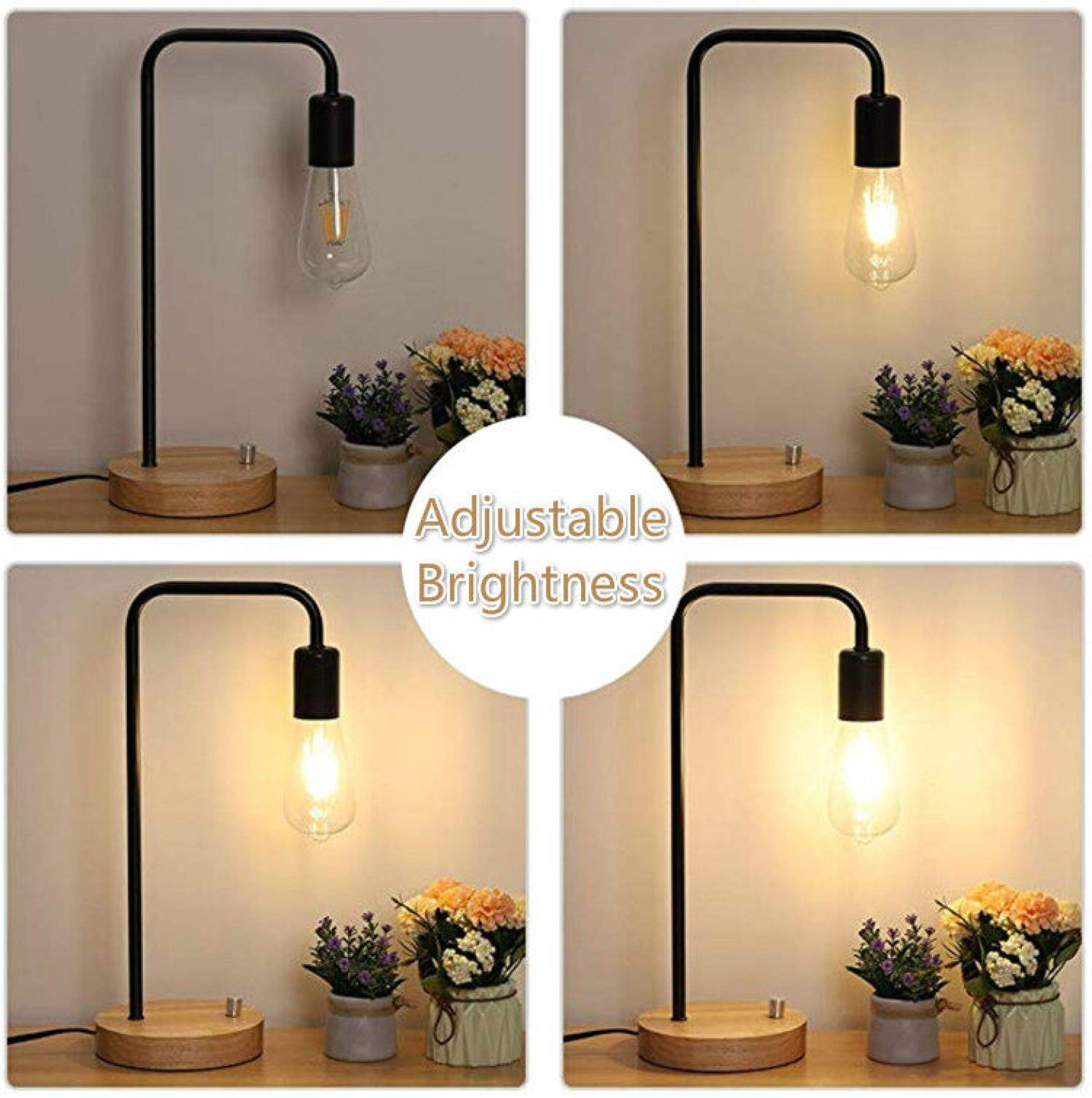 LED Edison lamp Dimmable Bedside lamp Bedroom nightlight Ambiance lamp ...