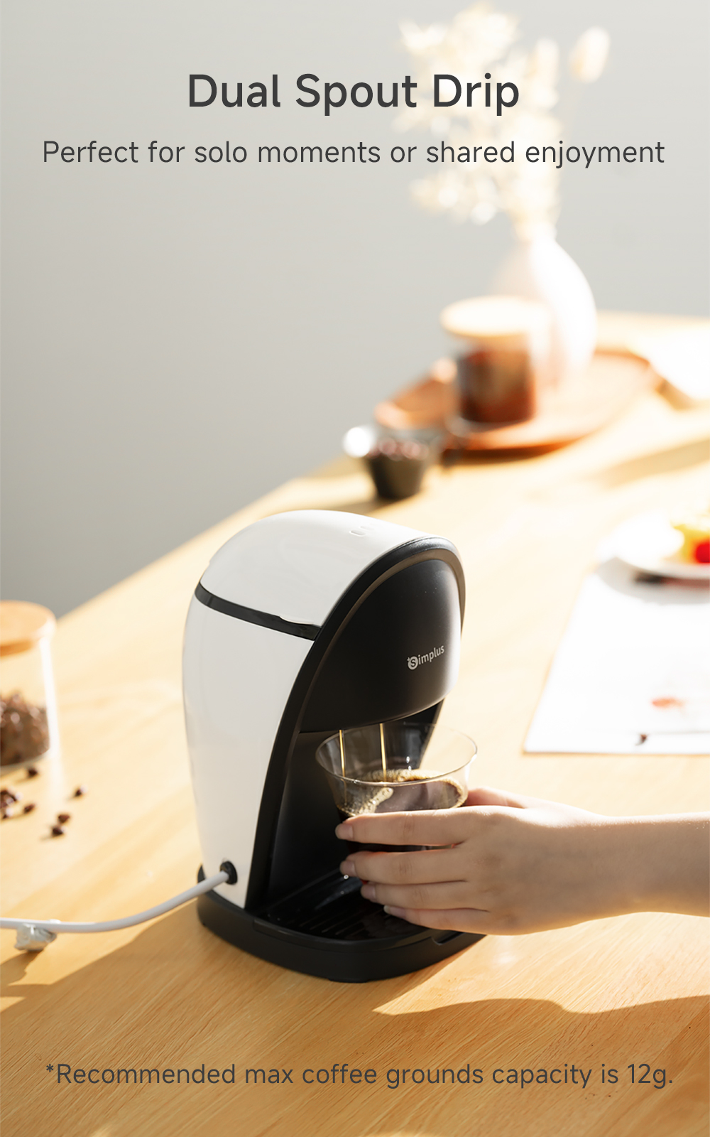 Simplus Drip Coffee Maker American Coffee Machine Dual Use for Coffee ...