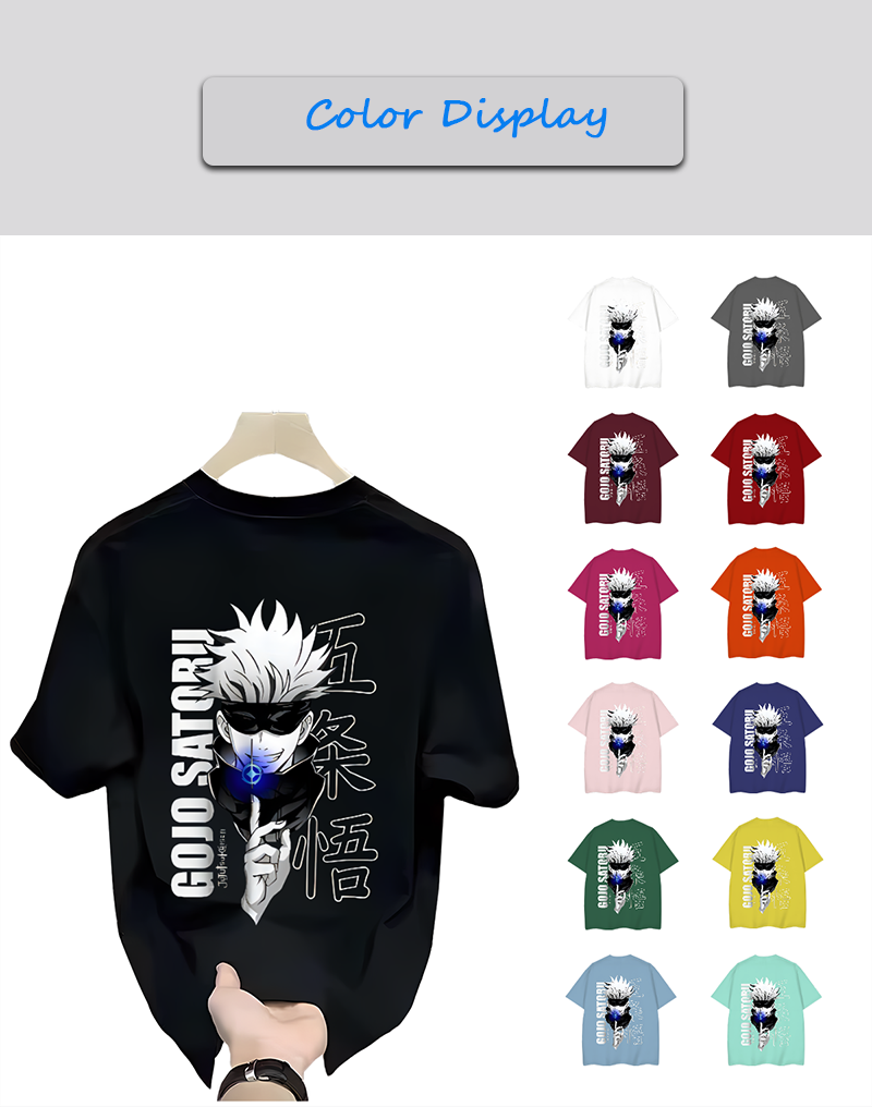 T shirt for Men Clothing Anime Shirt Jujutsu Kaisen Gojo Satoru Tops ...