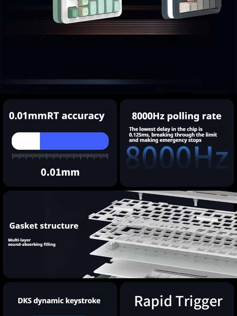REDRAGON M82 e-sports magnetic axis wired mechanical keyboard, Gasket ...