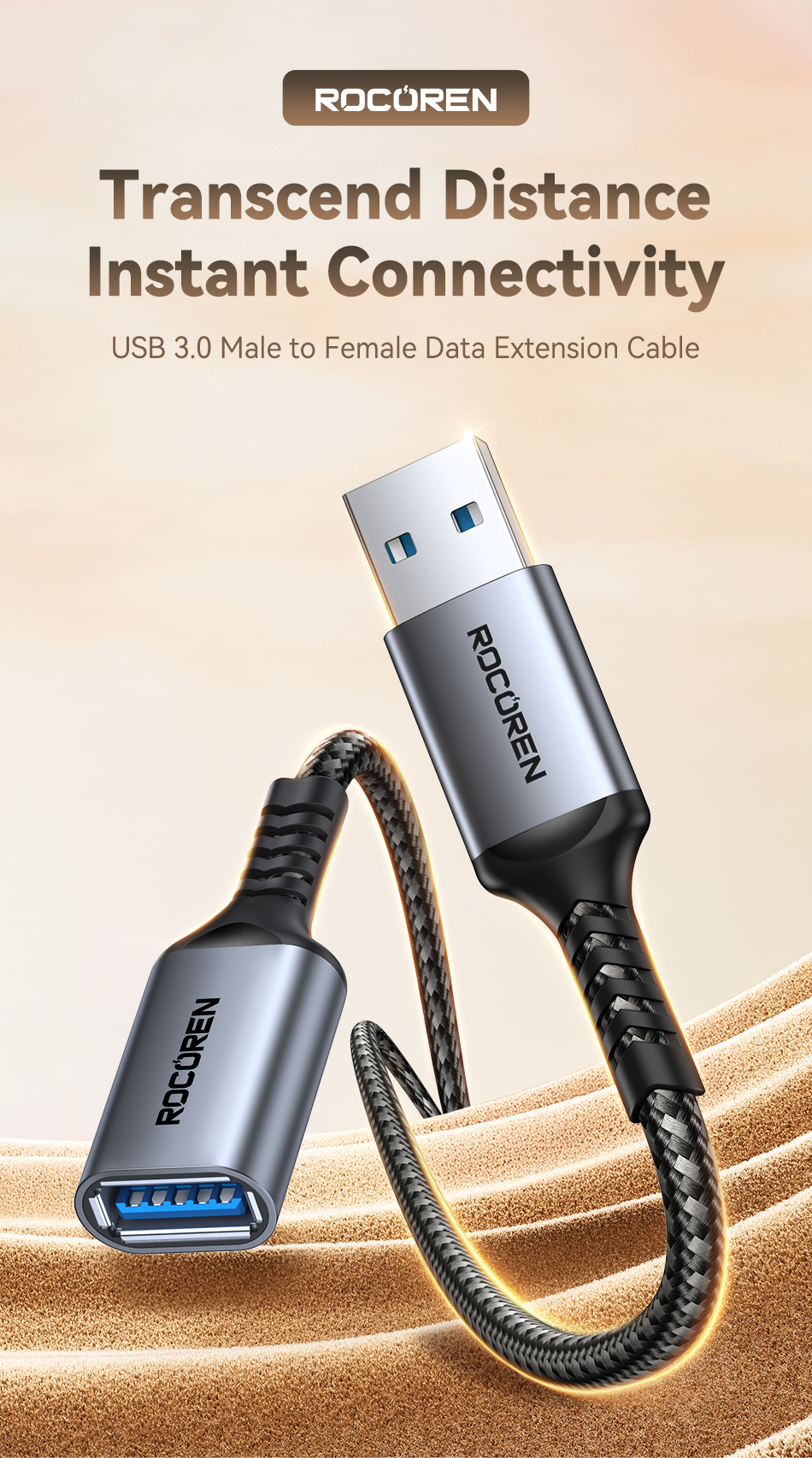 Rocoren USB 3.0 Male to Female Data Extension Cable | Shopee Philippines
