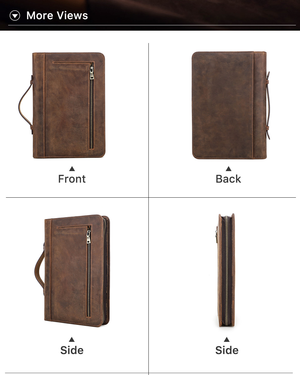 CONTACT'S FAMILY 100% Genuine Leather Book Cover Case Carrying Book Bag ...