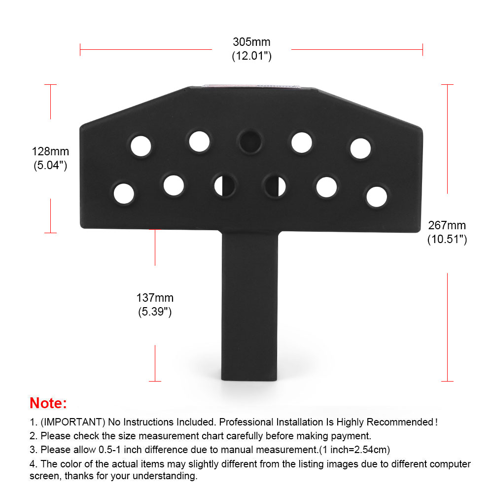 30cm Hitch Mount Bump Step Anti Slip USA Style For 2" Hitch Receiver ...
