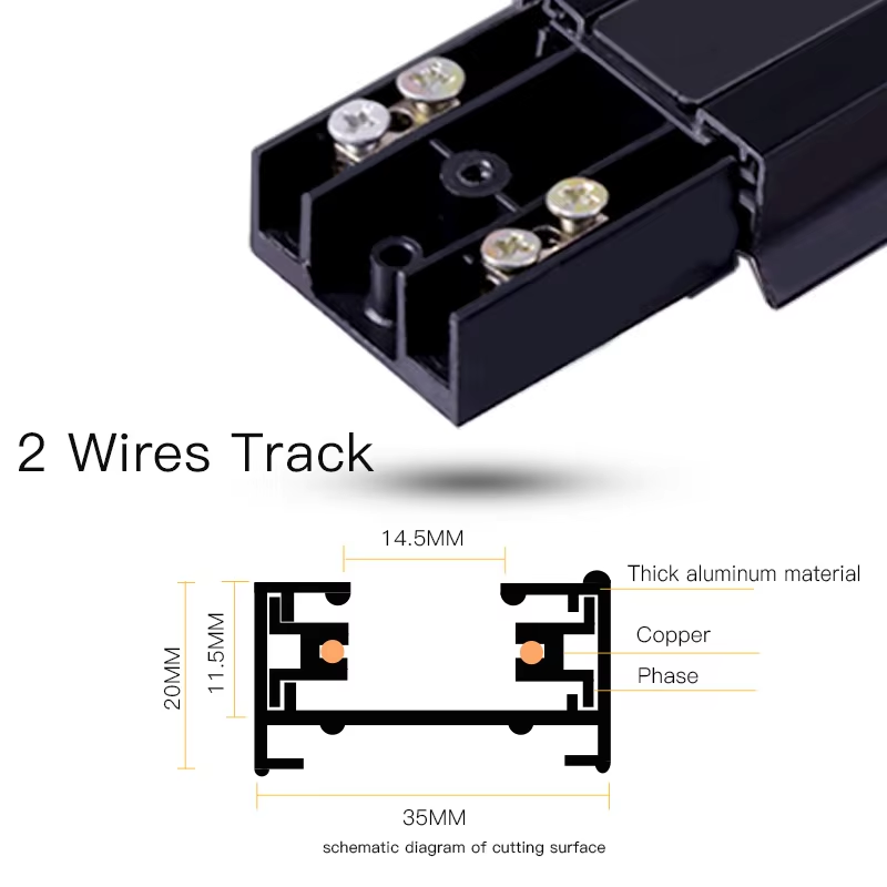LED Track Light Rails 0.5M Track Rail 2 Wire System Led Track Light ...